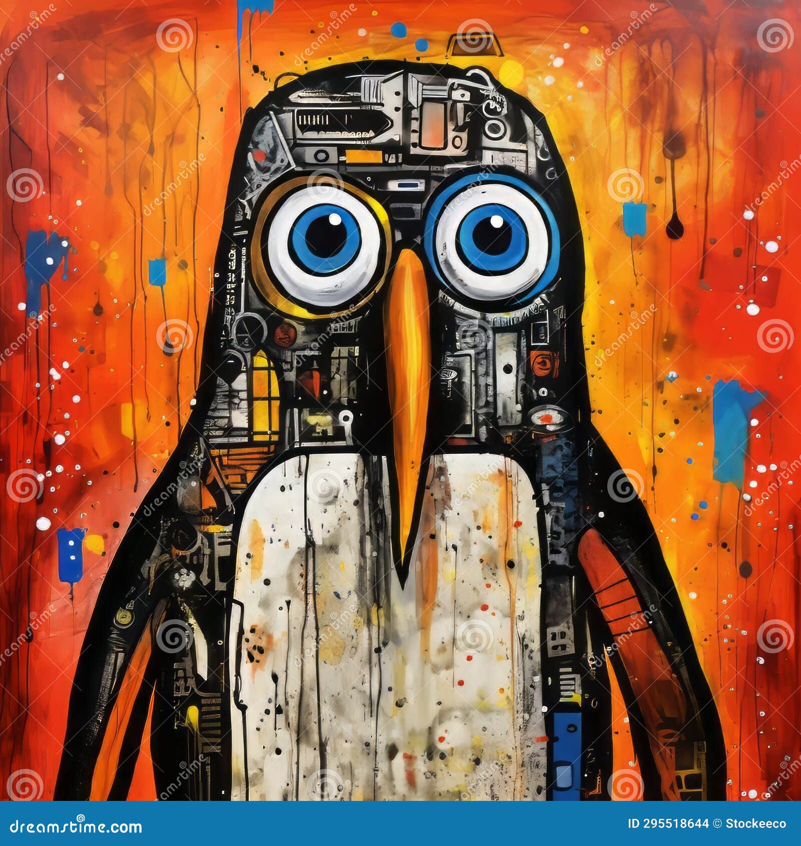 Rust Penguin: a Satirical Twist on Wildlife Art with Industrial Texture ...