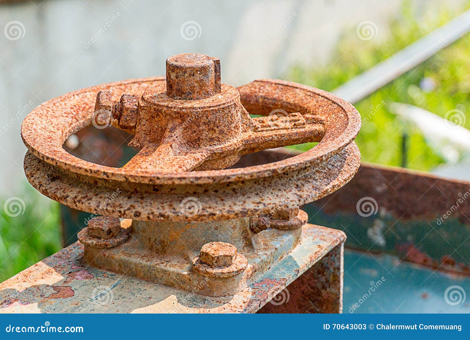 Rust pipeline valve stock image. Image of machinery, brown - 70643003
