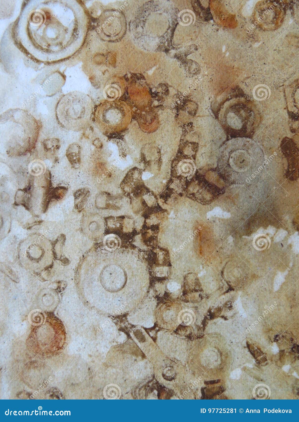 Rust Prints from Nuts and Screws. Texture in Brown Color Stock Image ...