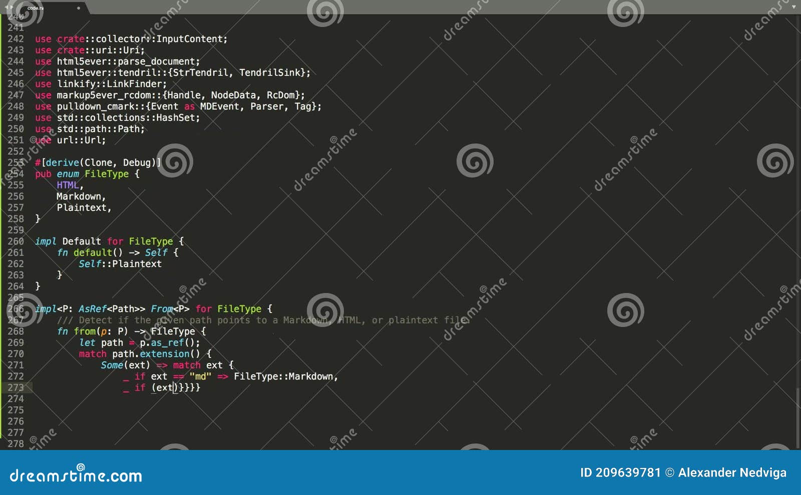 Rust Programming Language Source Code Typing Effect. Rust Programmer ...