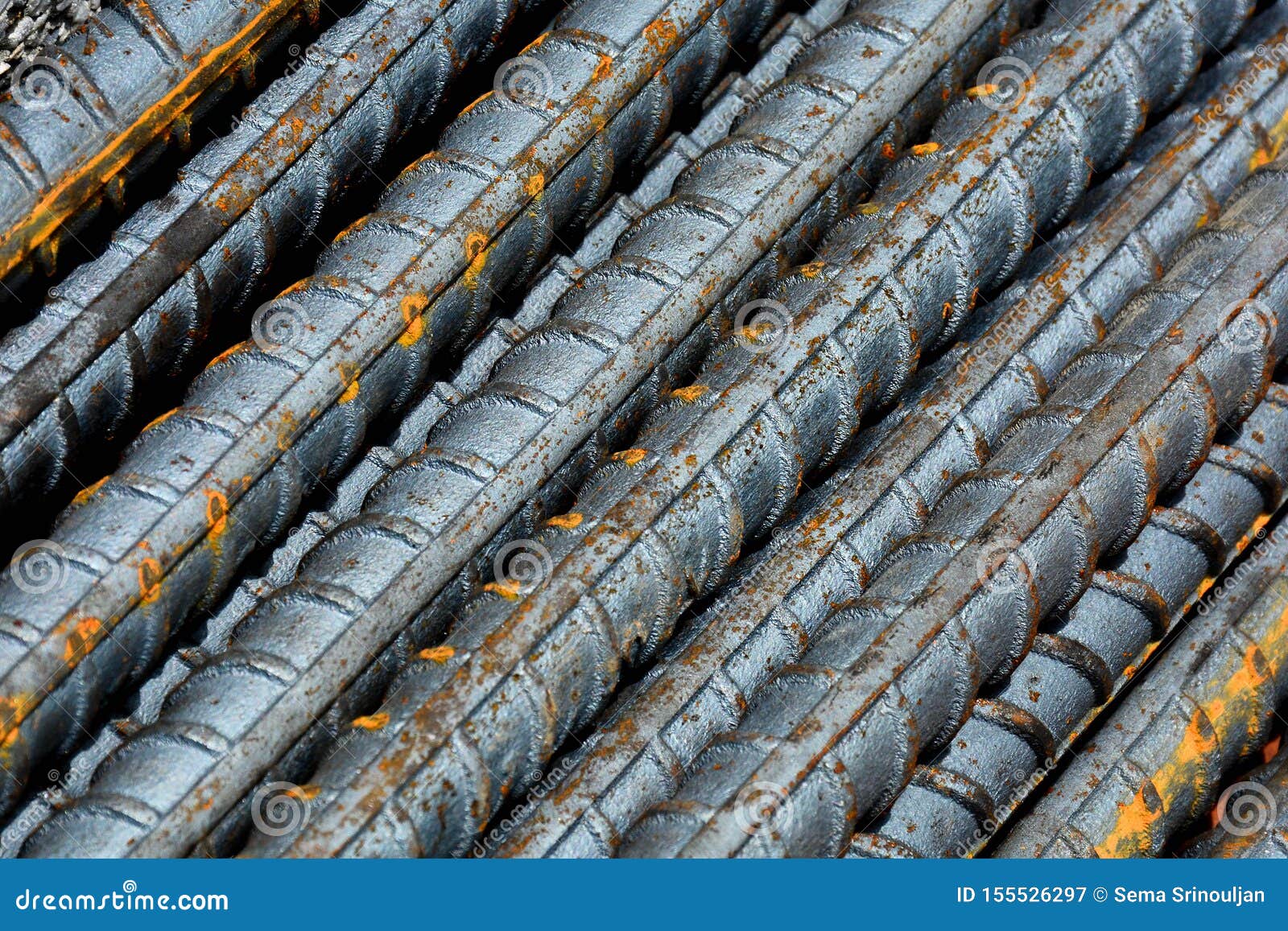 Rust at rebar. stock image. Image of structure, industry - 155526297