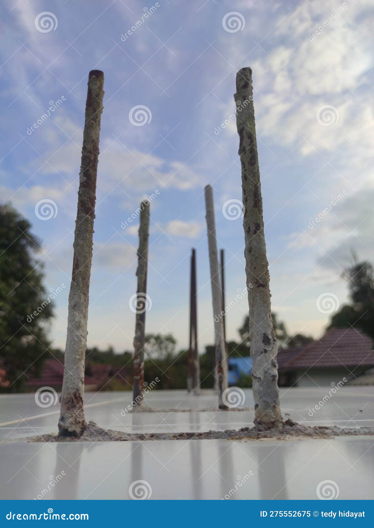 Rust Reinforcement of Unfinished Building Stock Image - Image of iron ...