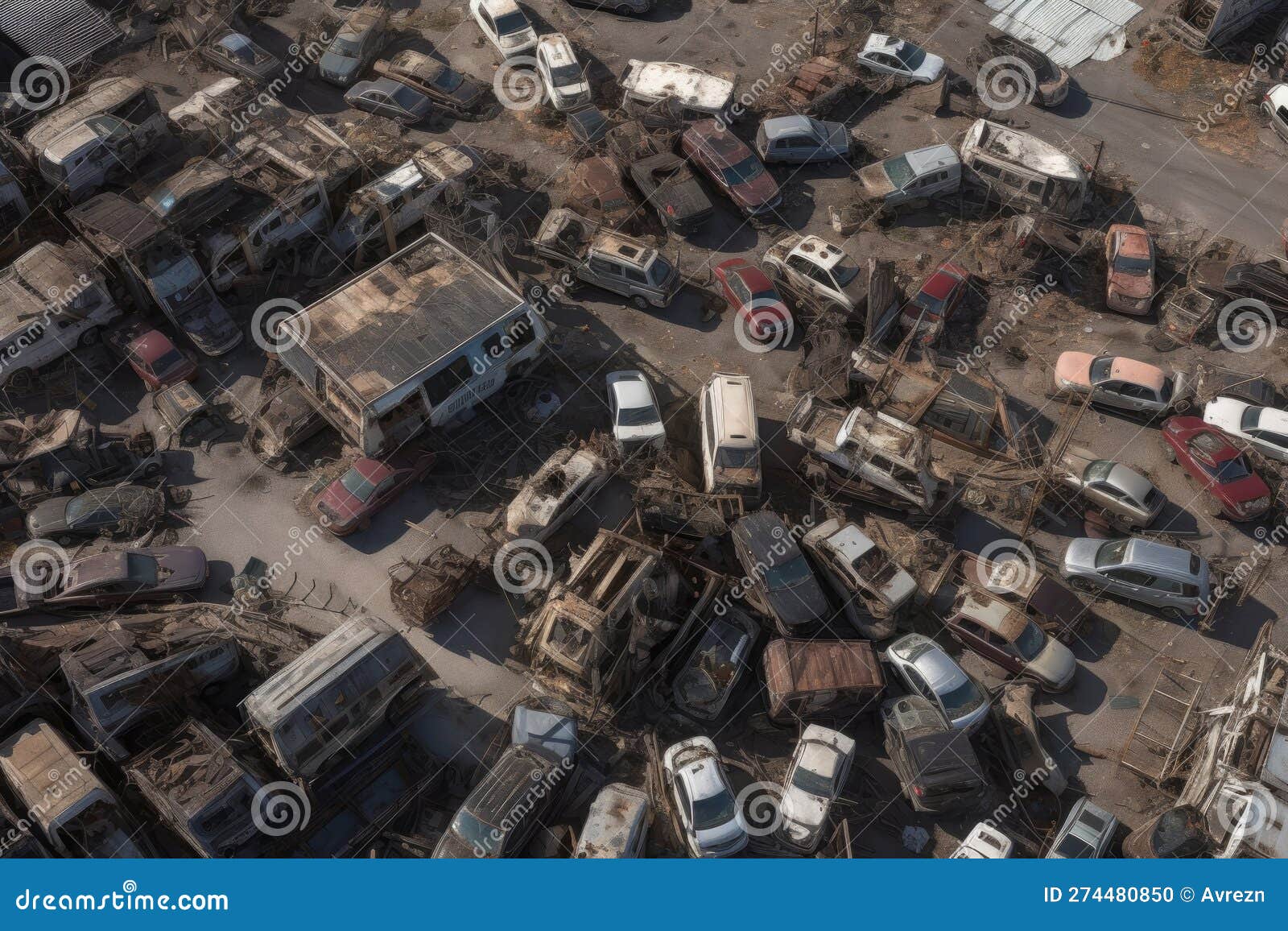 Rust and Scraps: a Bird S Eye View of a Junkyard, Generative AI Stock ...