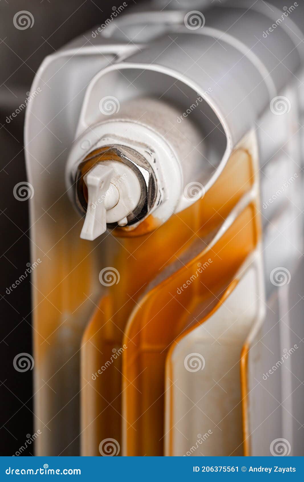 Rust Stains on the Bimetallic Radiator.Surface is Coated with White ...