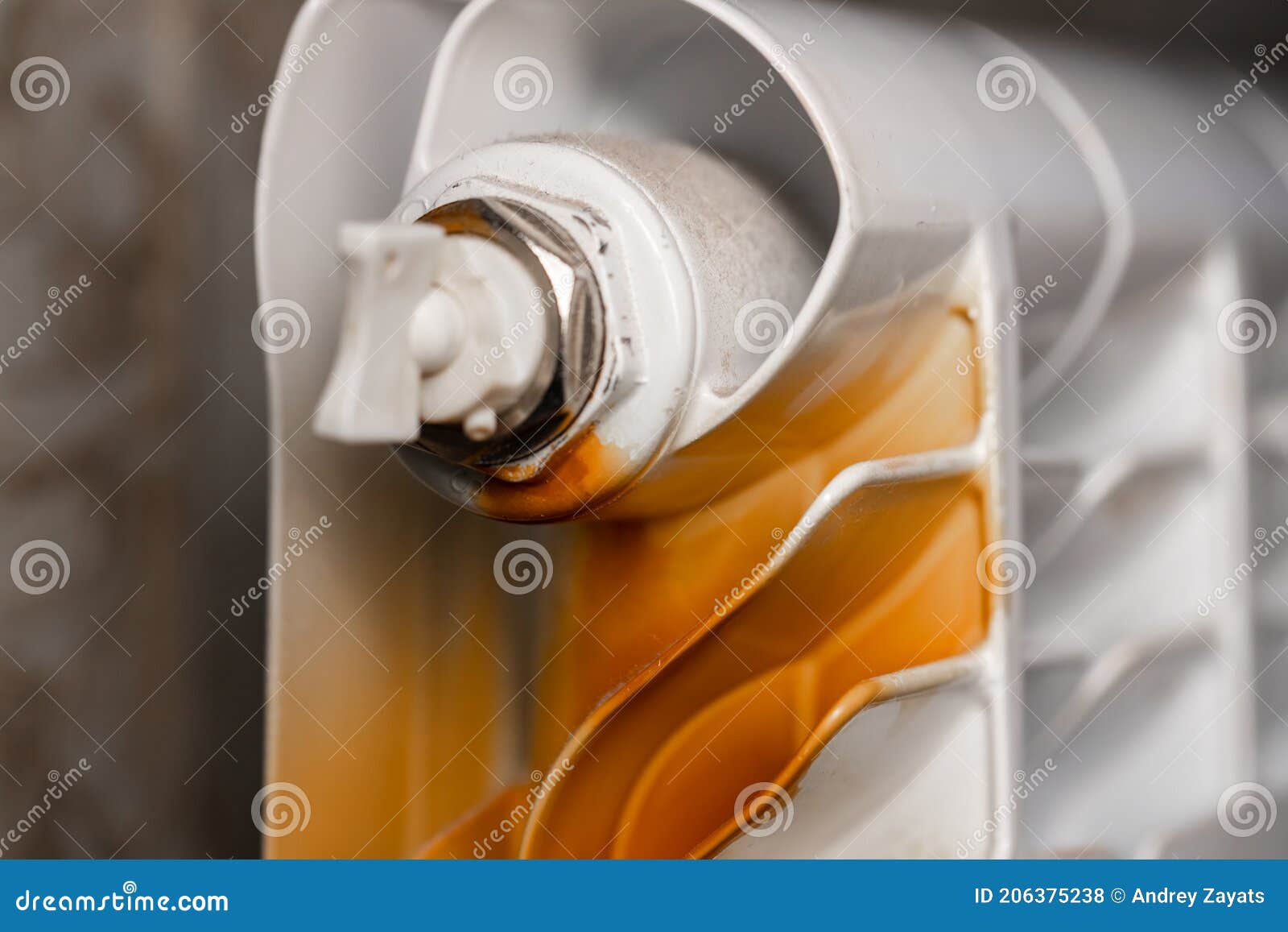 Rust Stains on the Radiator.Surface is Coated with White Powder Paint ...