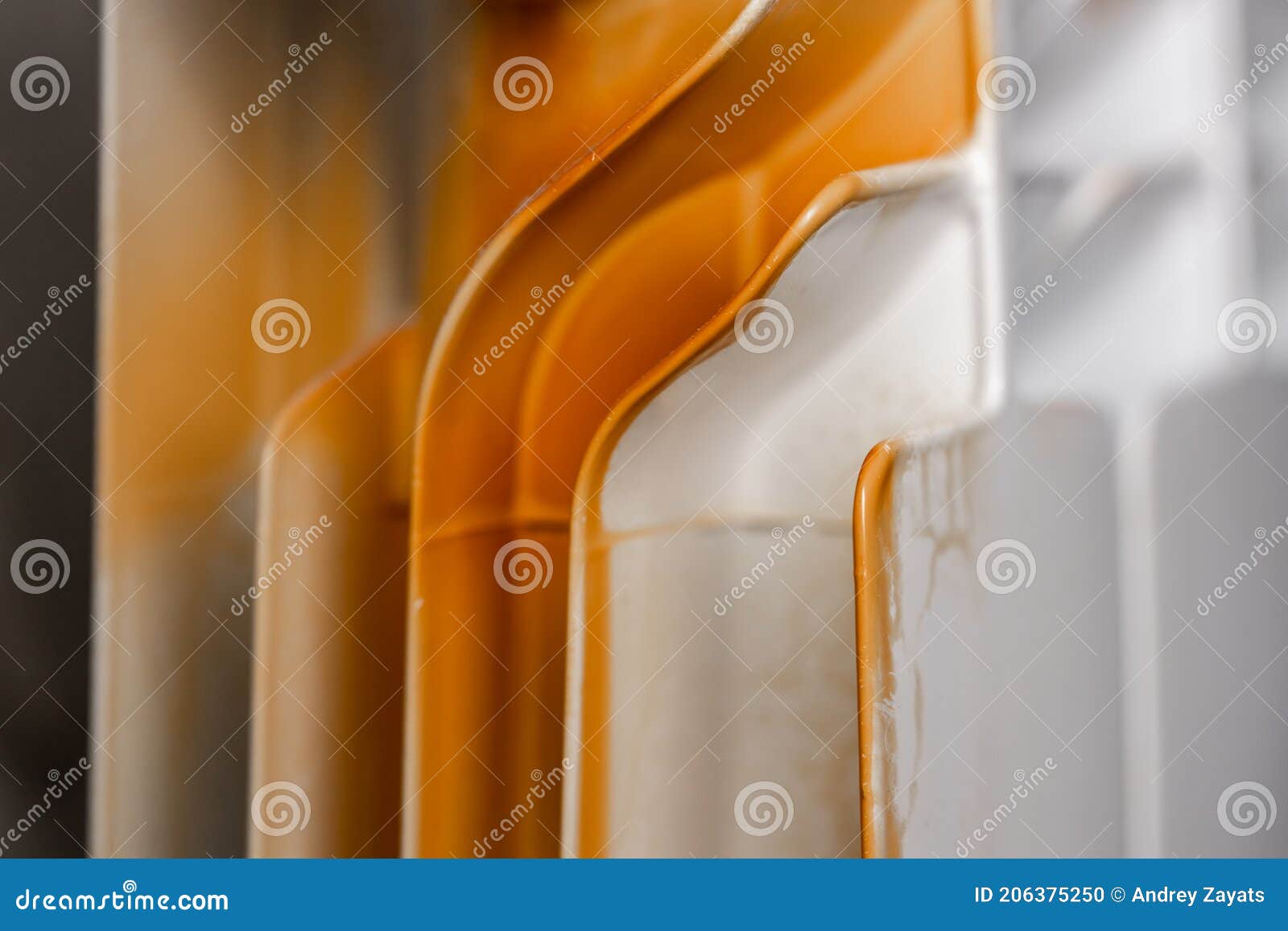 Rust Stains on the Radiator.Surface is Coated with White Powder Paint ...