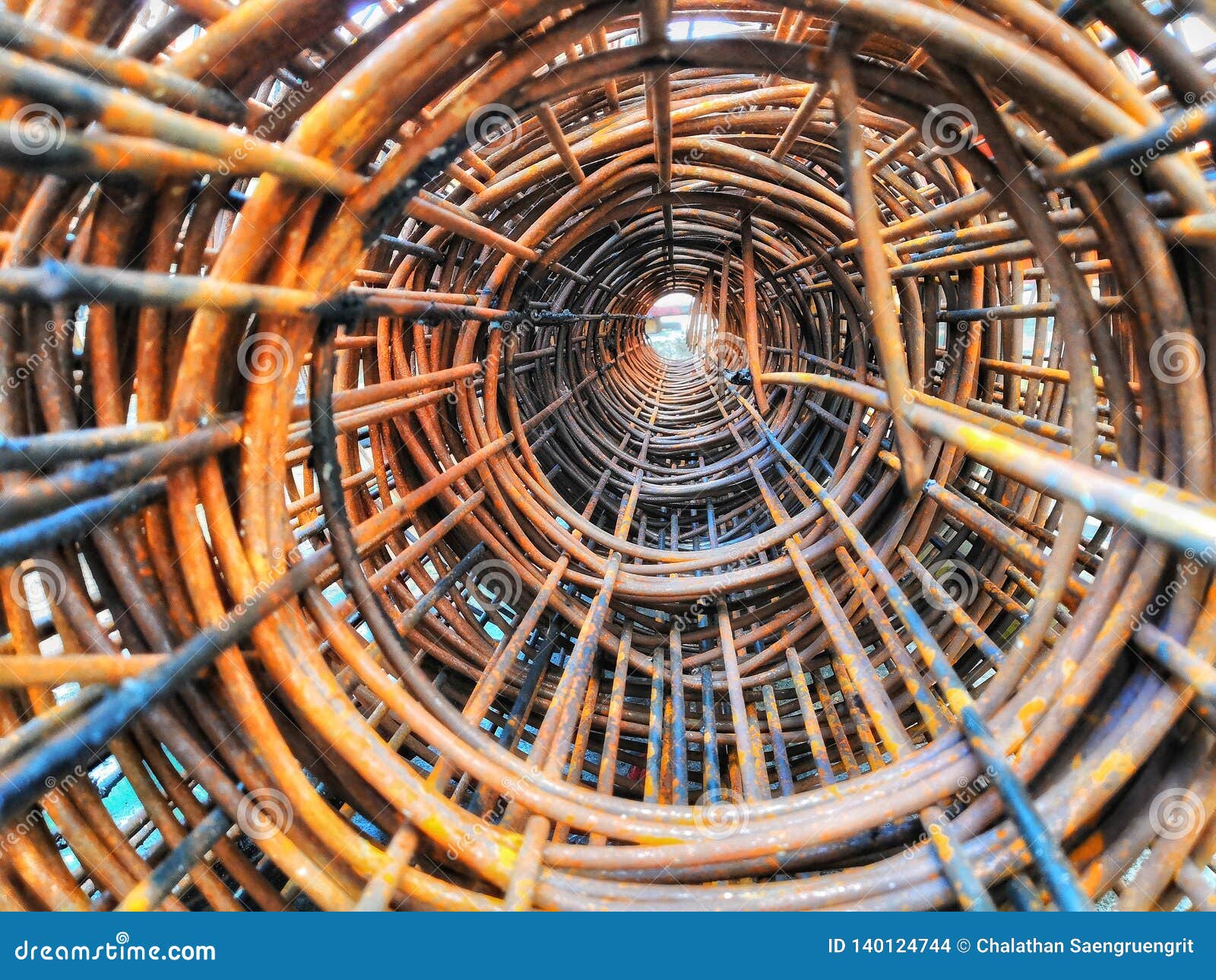 Rust Steel Bar Roll Up Circle Using for Building. Stock Photo - Image ...