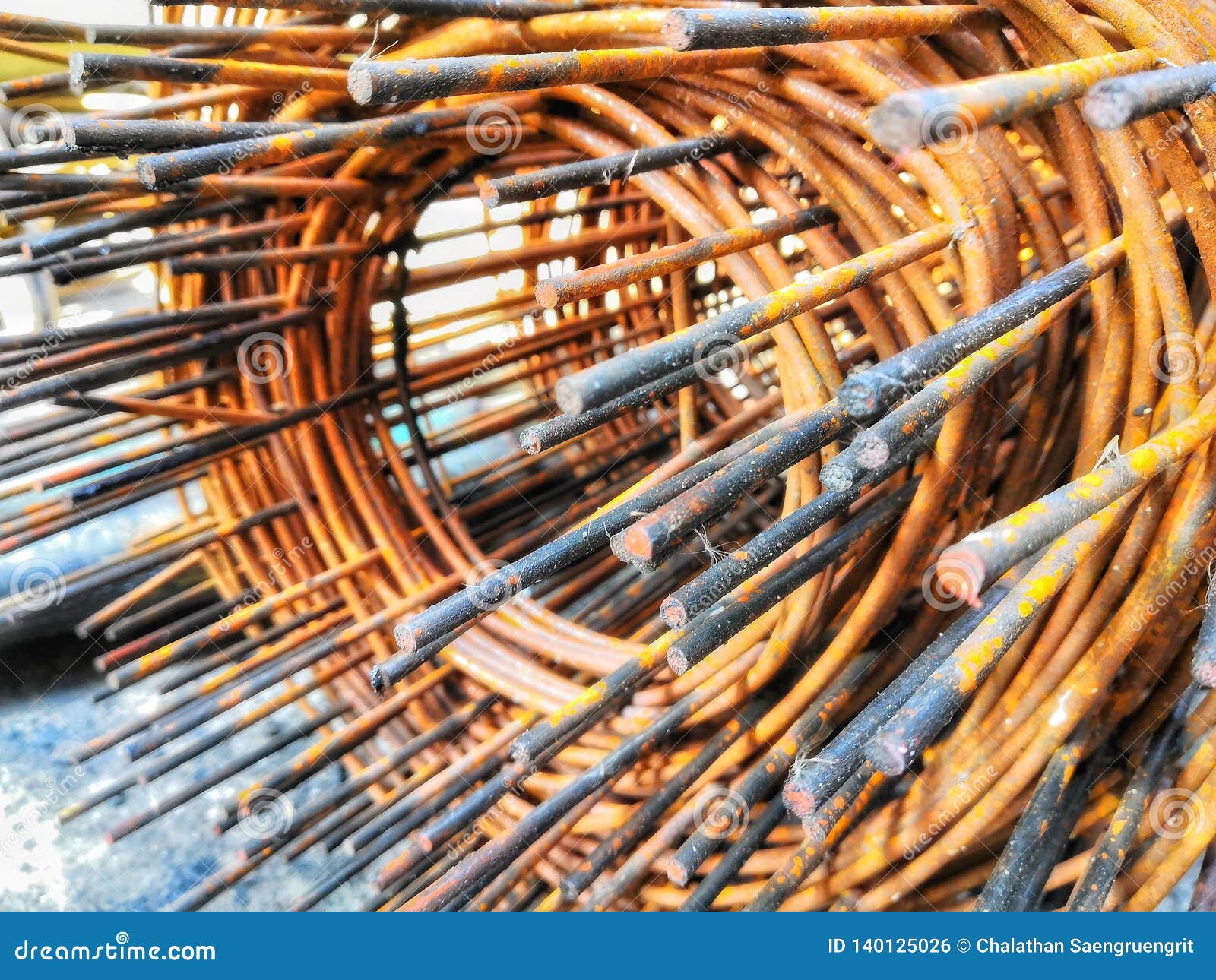 Rust Steel Bar Roll Up Circle Using for Building. Stock Photo - Image ...