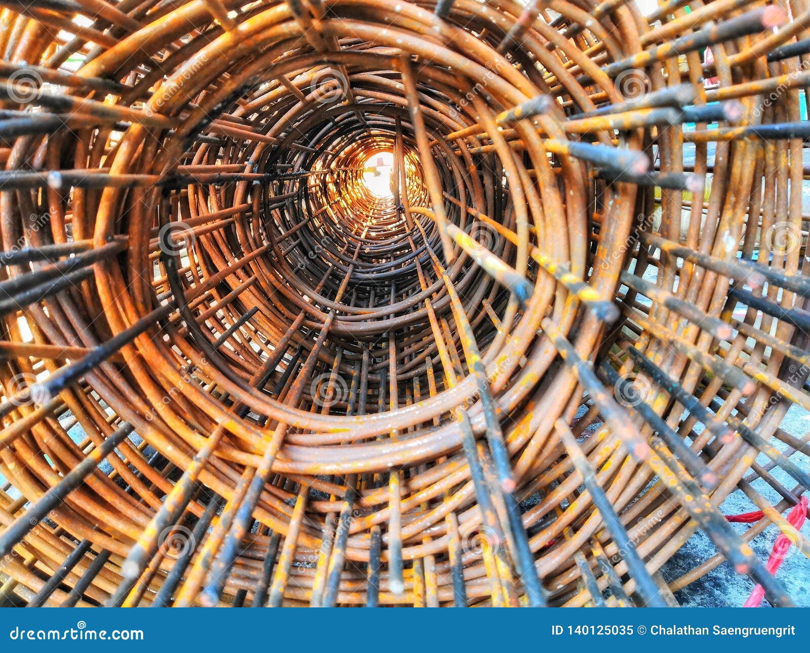 Rust Steel Bar Roll Up Circle Using for Building. Stock Image - Image ...