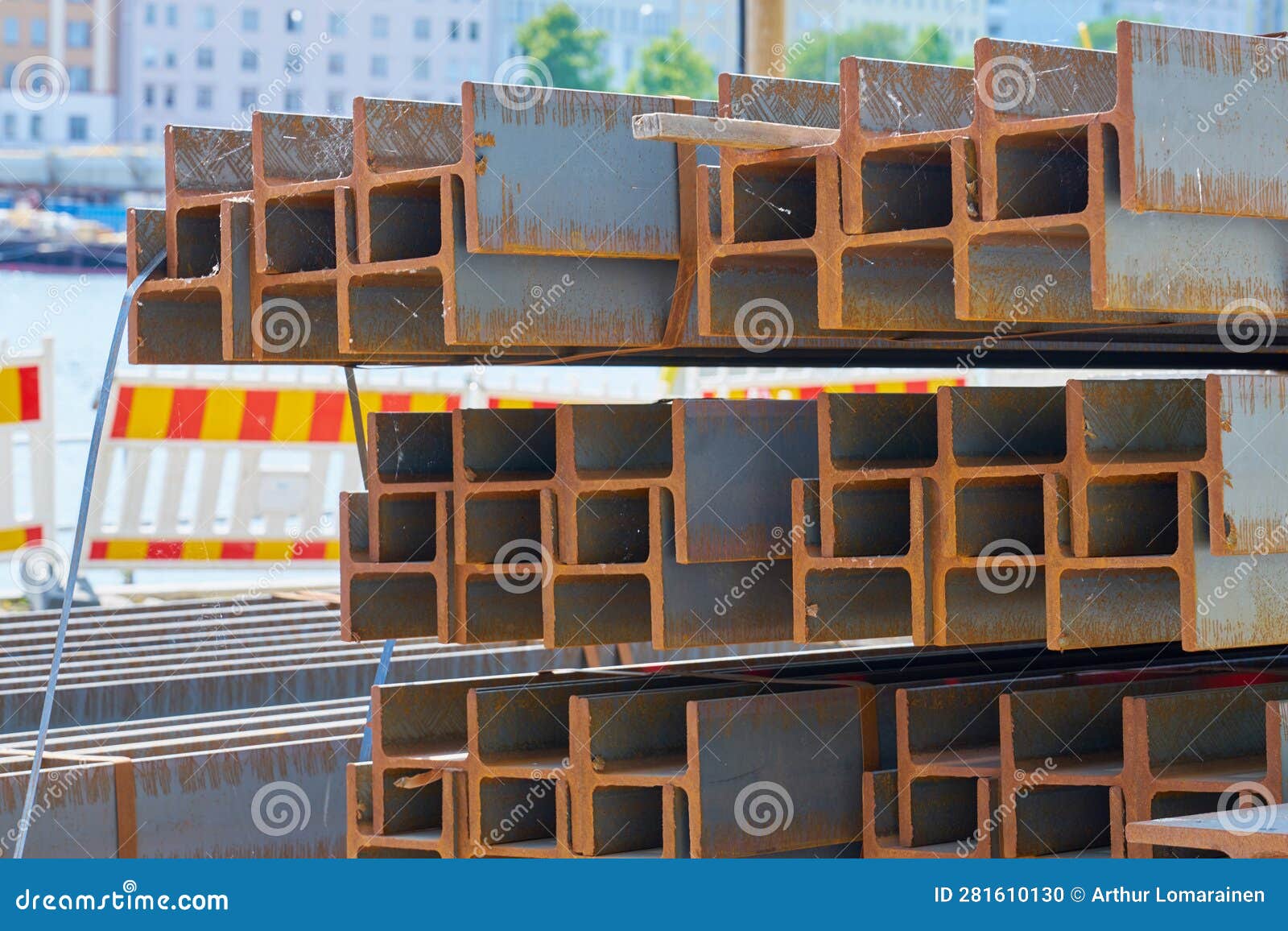 Rust Steel Piles at a Construction Site As a Background. Stock Photo ...