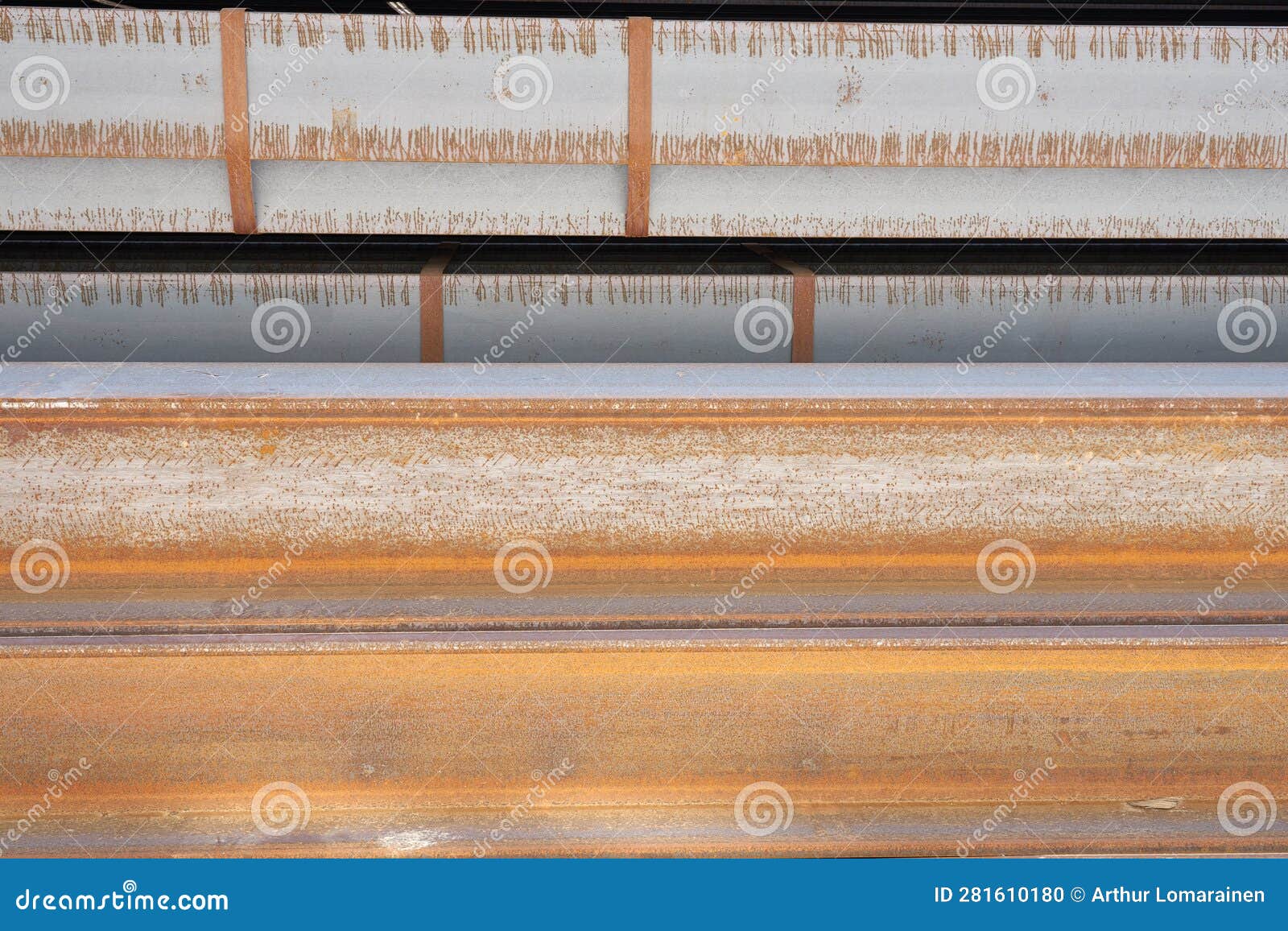 Rust Steel Piles at a Construction Site As a Background. Stock Photo ...