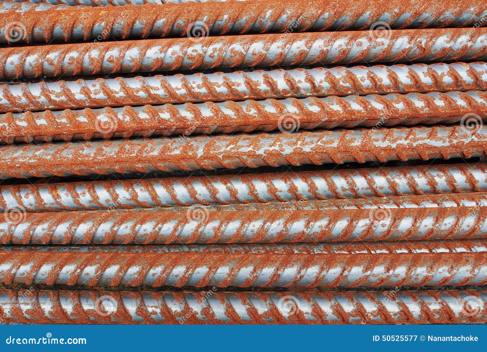 Rust Steel Rods or Bars for Construction Stock Image - Image of power ...