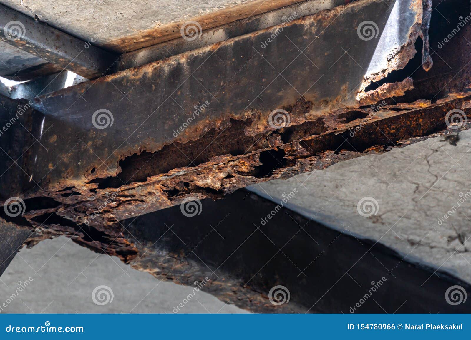 Rust on Steel Structural Columns Stock Photo - Image of decay, metallic ...
