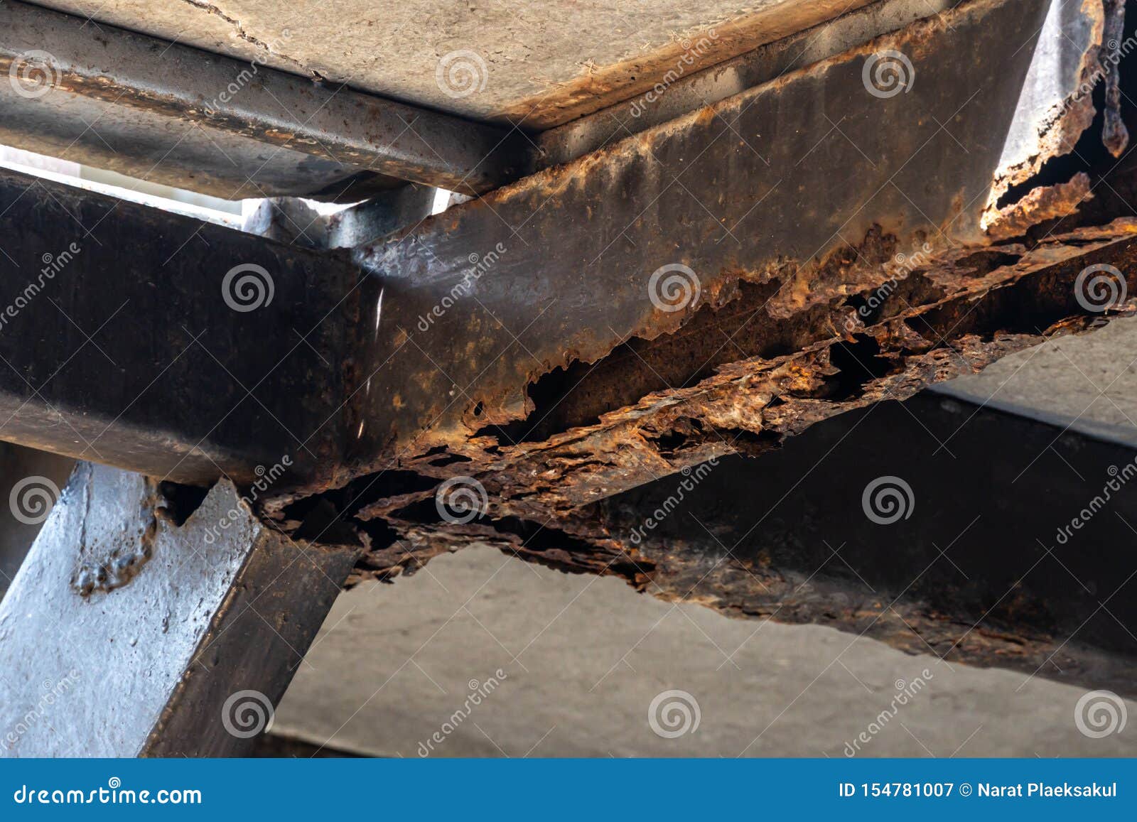 Rust on Steel Structural Columns Stock Image - Image of material ...