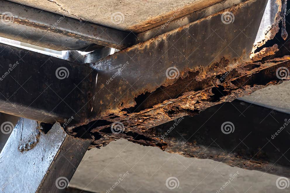 Rust on Steel Structural Columns Stock Image - Image of material ...