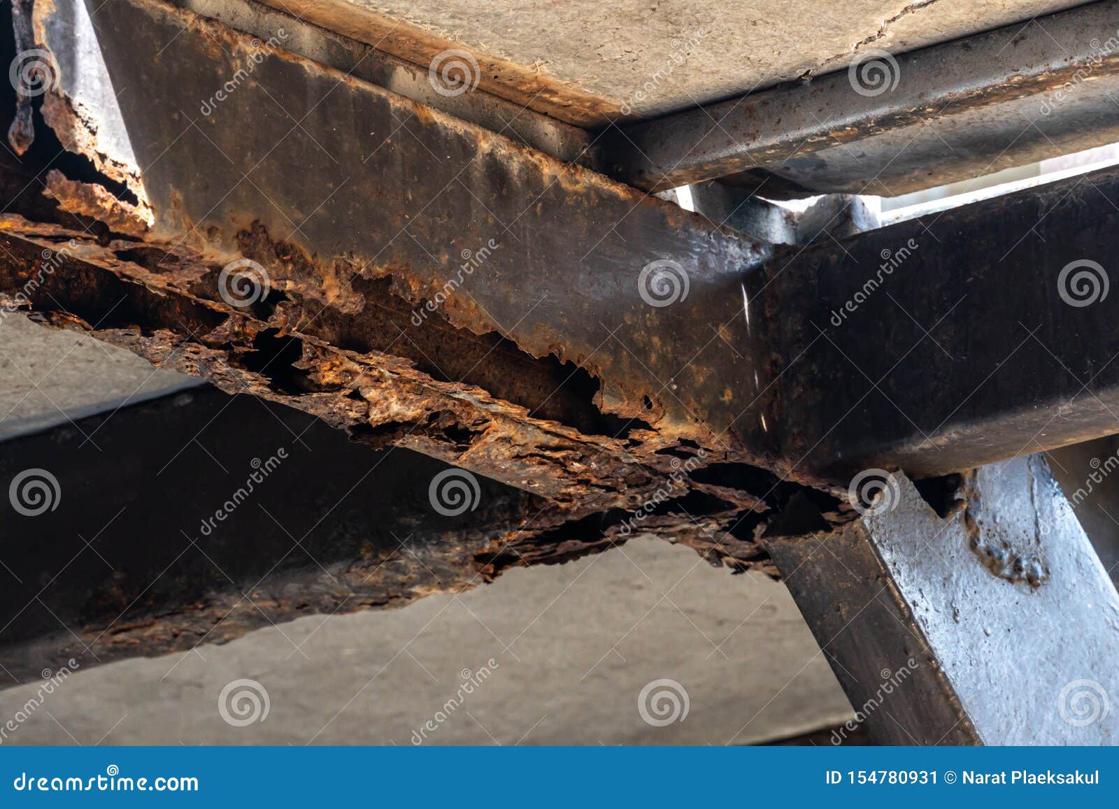 Rust on Steel Structural Columns & Post Stock Image - Image of aged ...