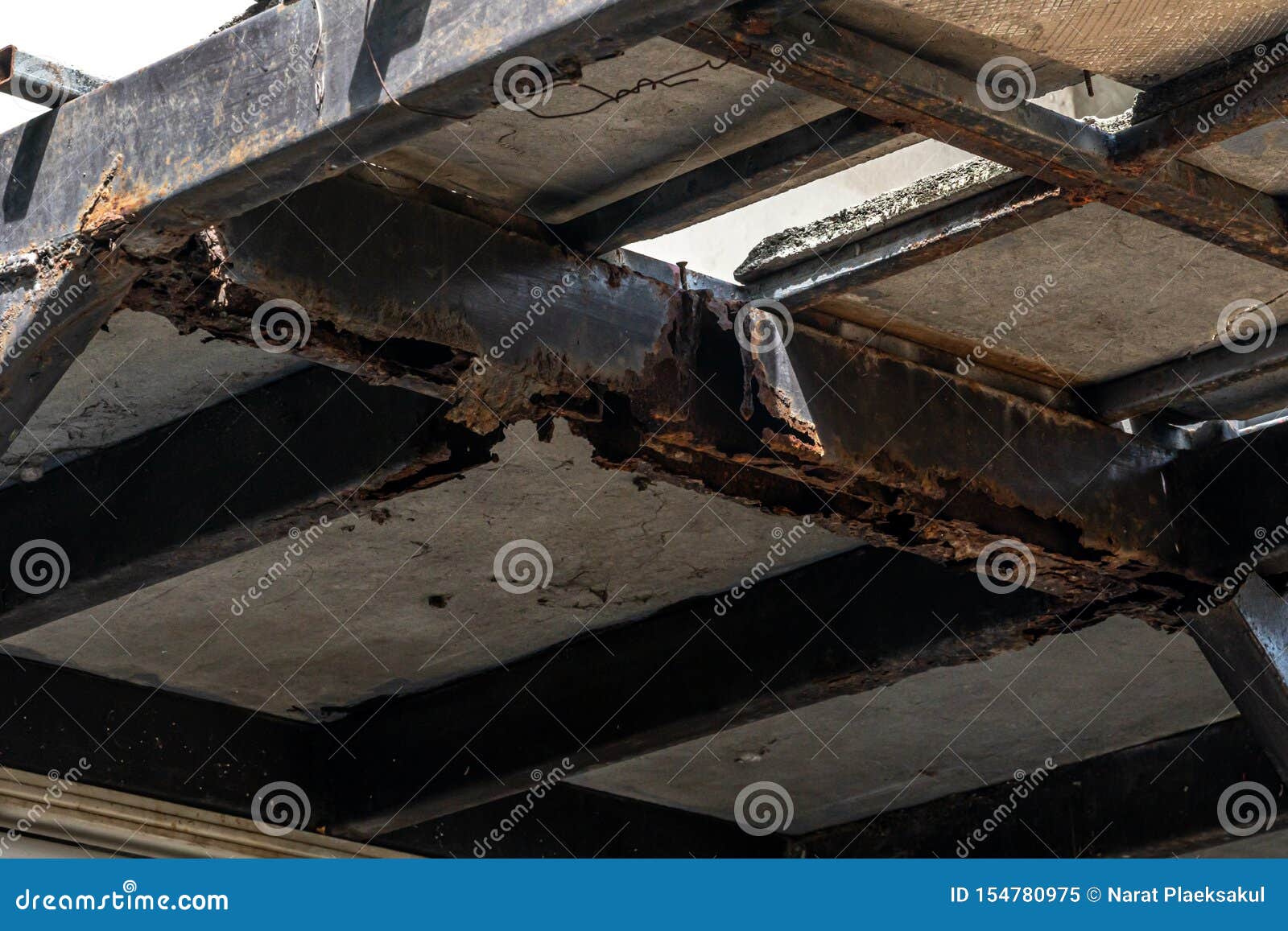 Rust on Steel Structural Columns Stock Image - Image of dirty, grunge ...