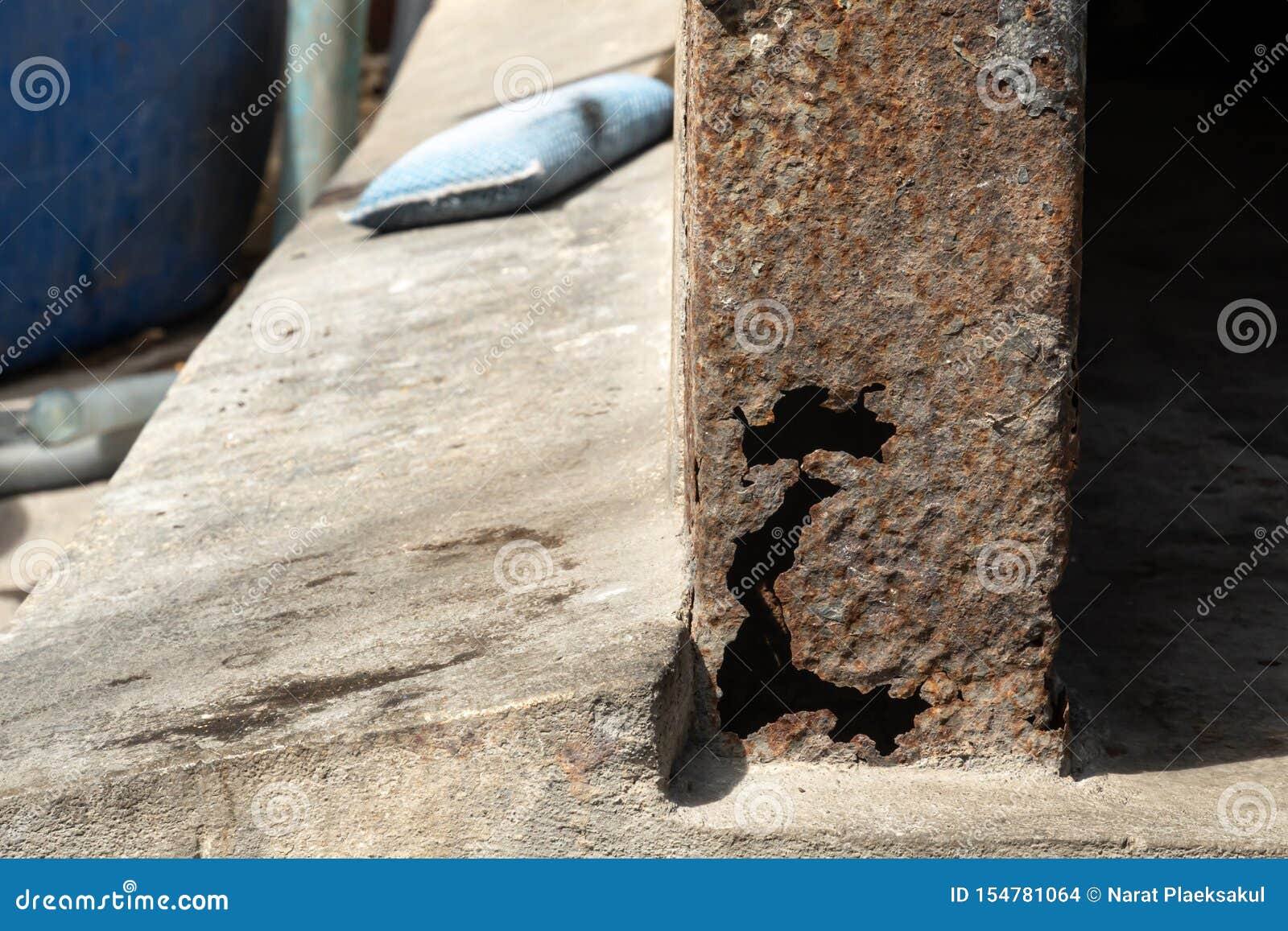Rust on Steel Structural Columns Stock Photo - Image of metallic, aged ...