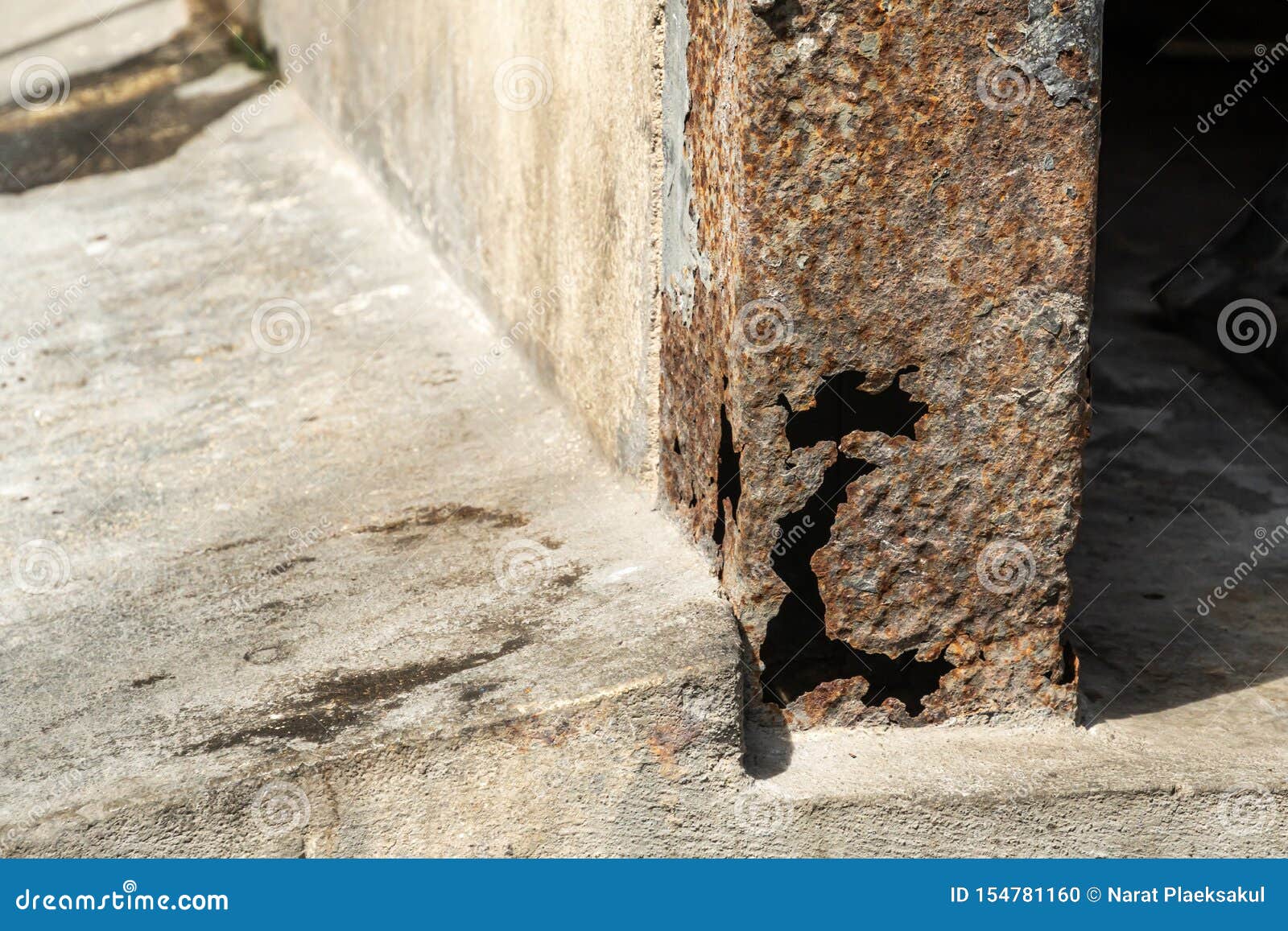 Rust on Steel Structural Columns Stock Photo - Image of grungy ...