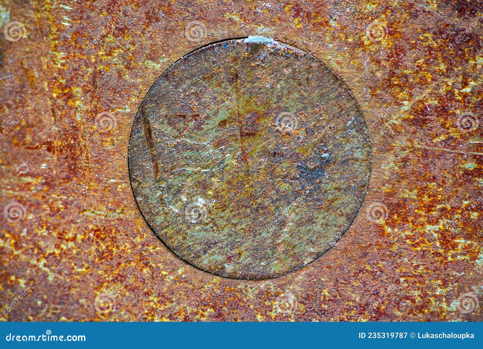 Rust Steel Texture Background with Circle in Middle. Corrosive Damage ...