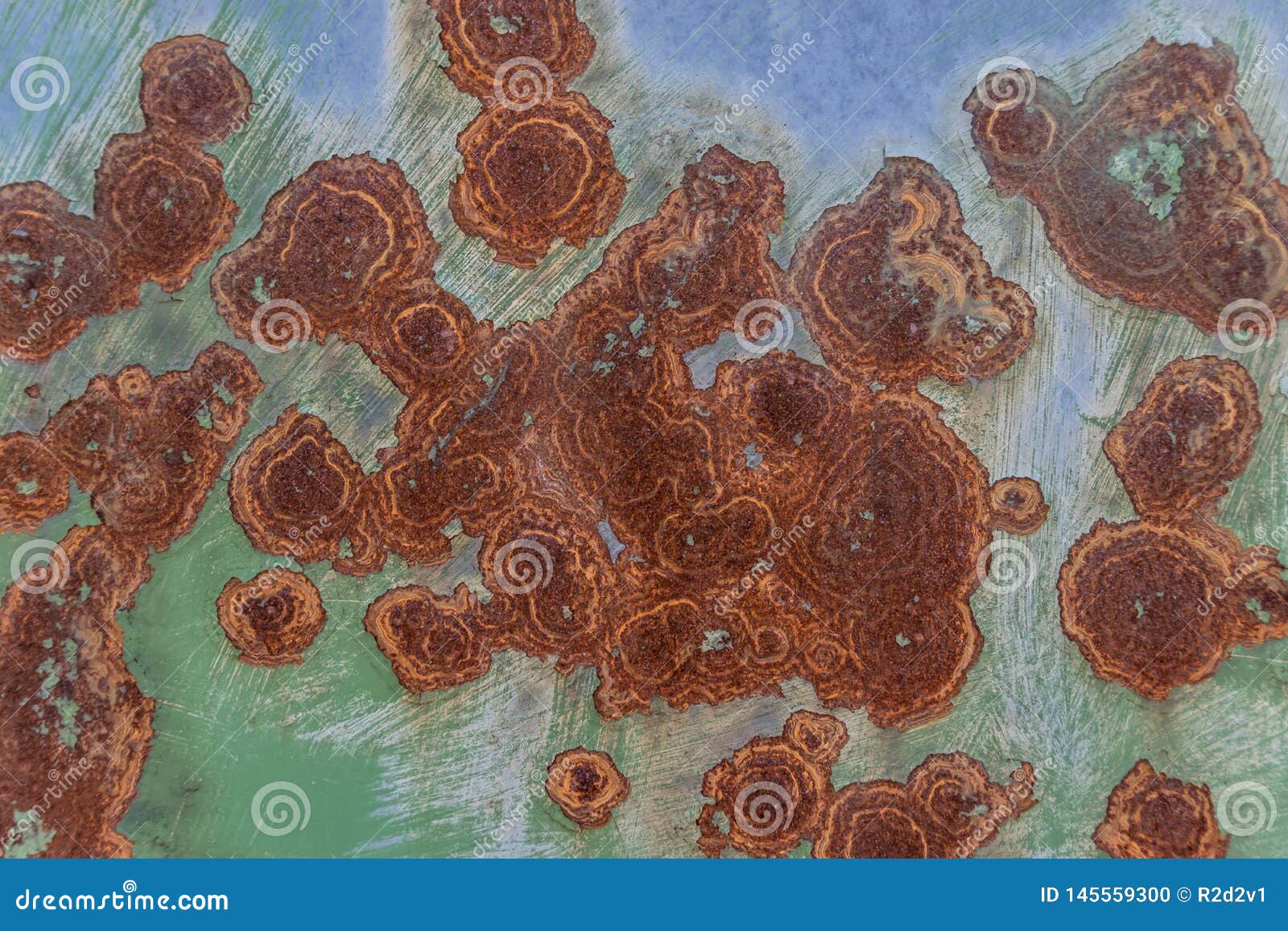 Rust texture close-up stock photo. Image of blue, iron - 145559300