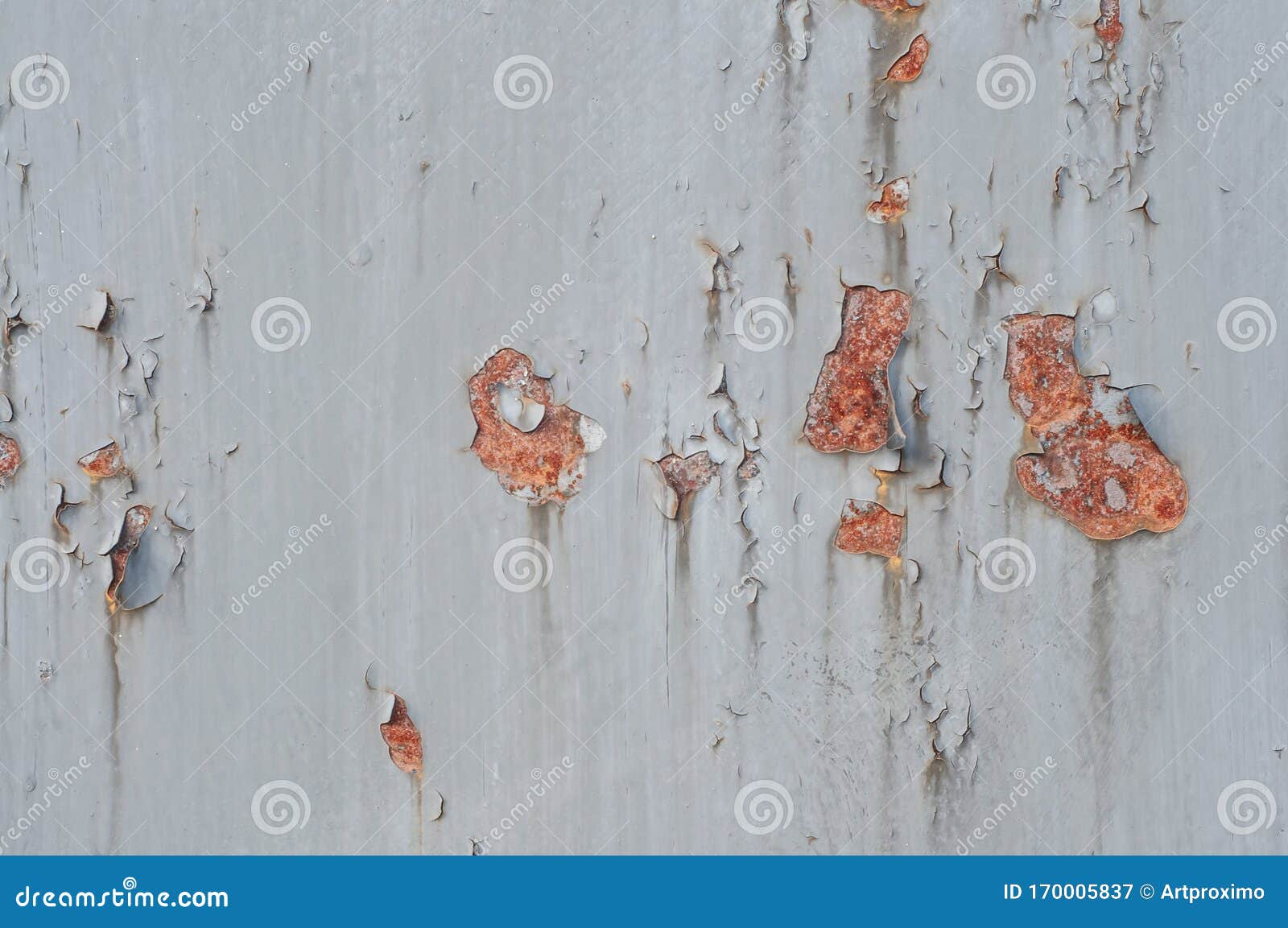 Rust Texture on Gray Painted Metal Plate Stock Image - Image of gray ...