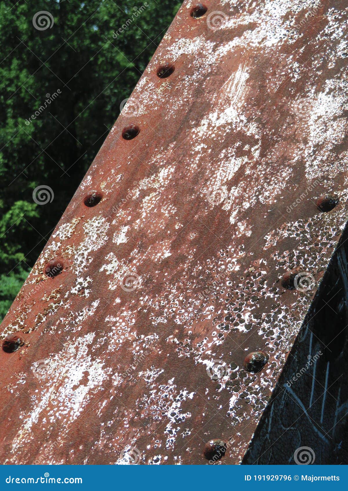 Rust on Trestle Bridge Beam Stock Photo - Image of summer, green: 191929796