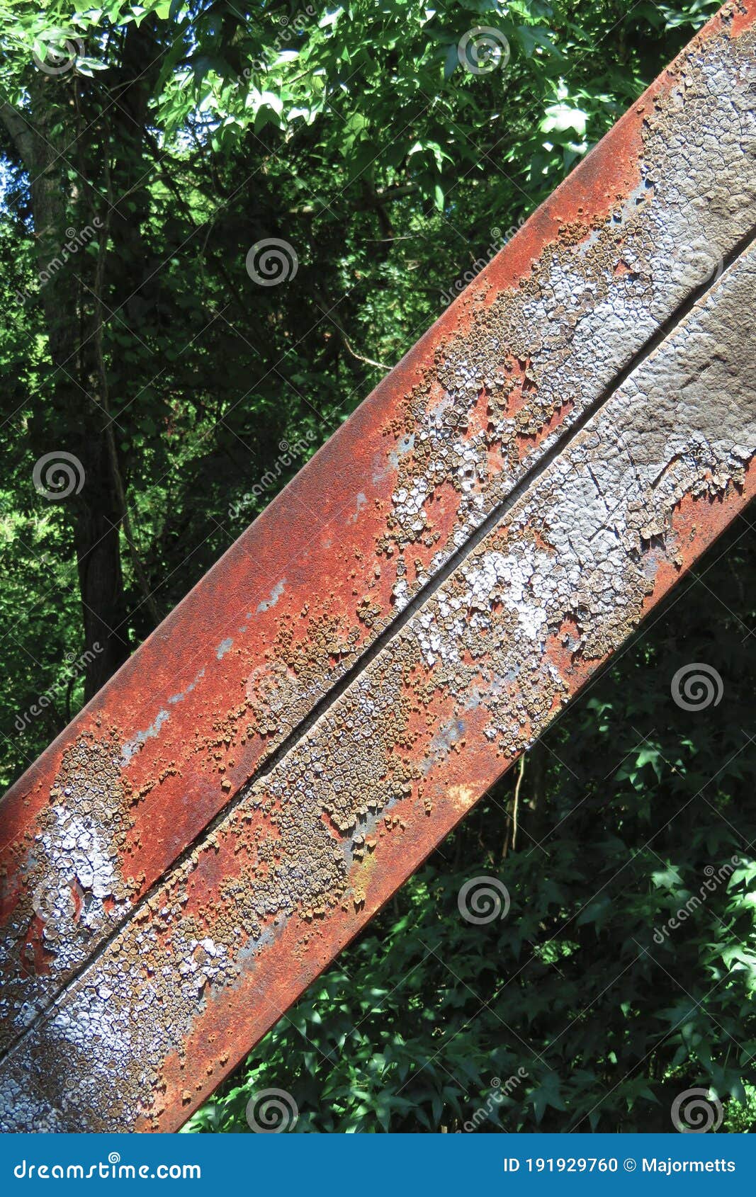 Rust on Trestle Bridge Beams Stock Photo - Image of leaves, trestle ...