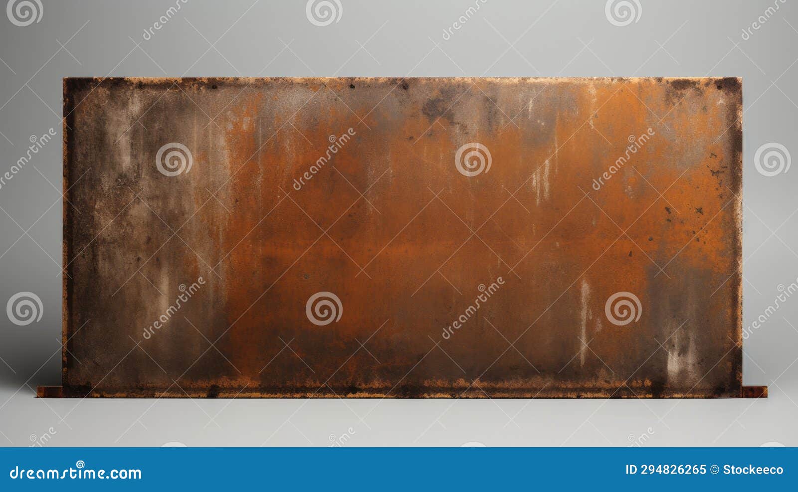Rust Twill Sign Mockup - Rectangular Metal Wall Illustration Stock ...