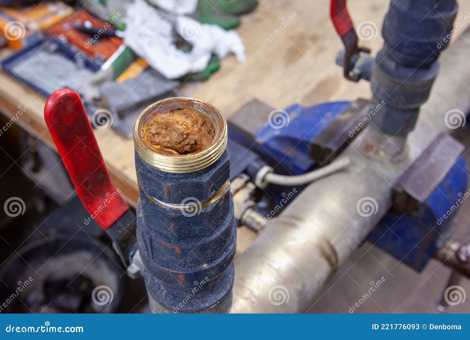 Rust in the water tube stock image. Image of iron, plumber - 221776093
