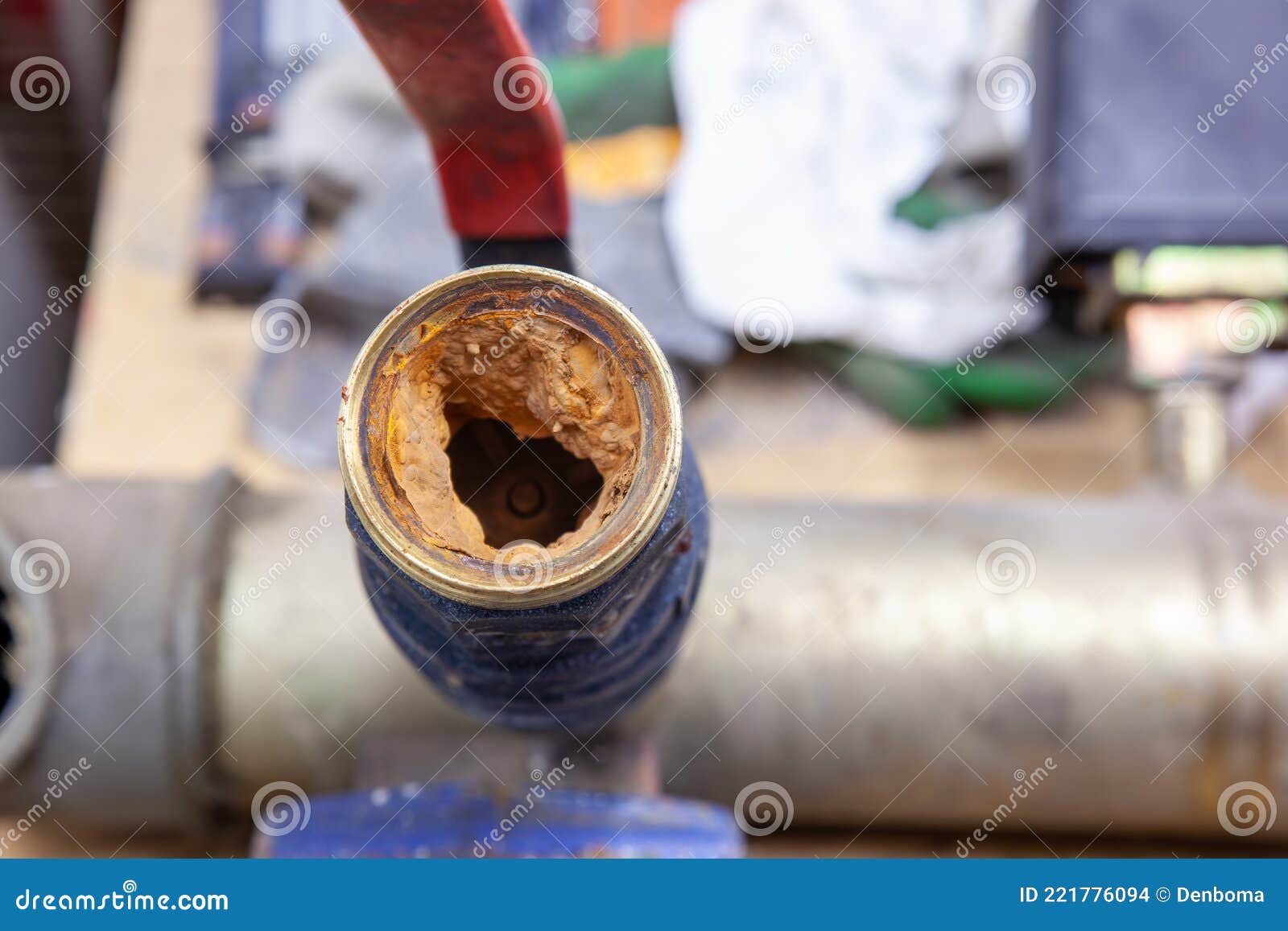 Rust in the water tube stock photo. Image of brown, piercing - 221776094