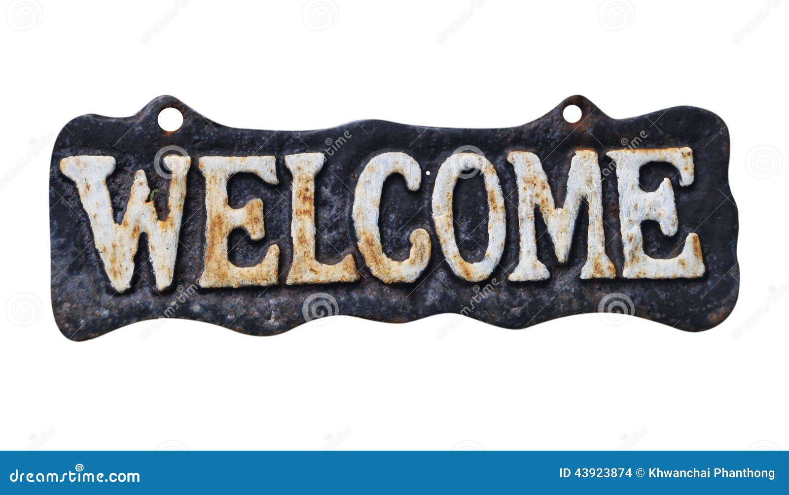 Rust welcome word on metal stock photo. Image of vintage - 43923874