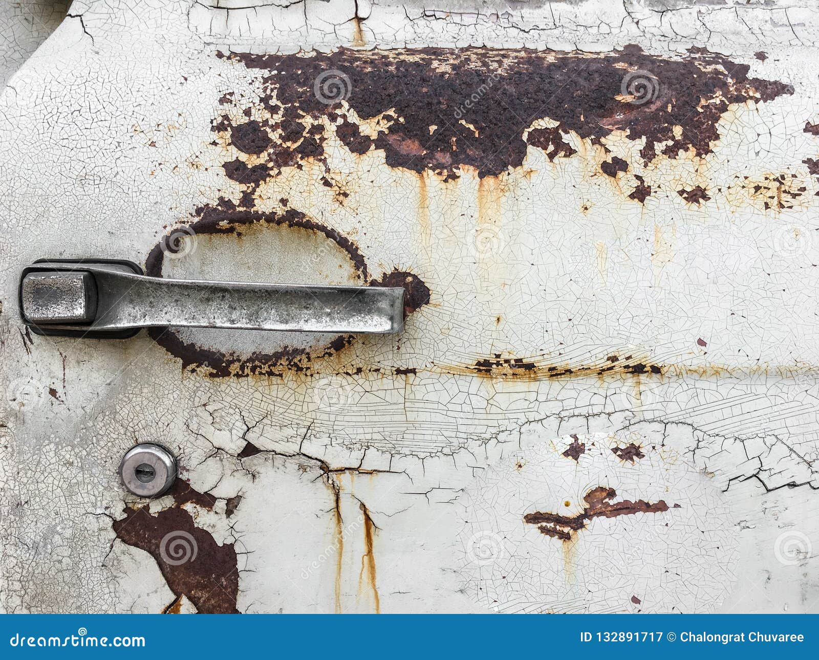 Rust on the white car door stock image. Image of brown - 132891717