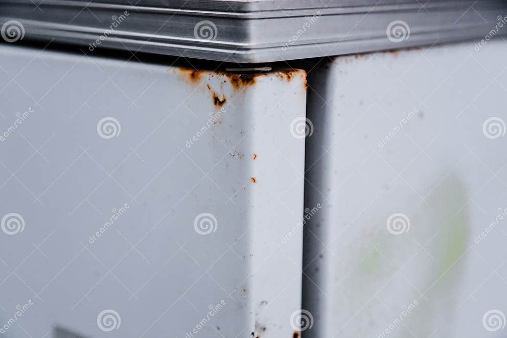 The Rust on an White Old Refrigerator Stock Photo - Image of appliances ...