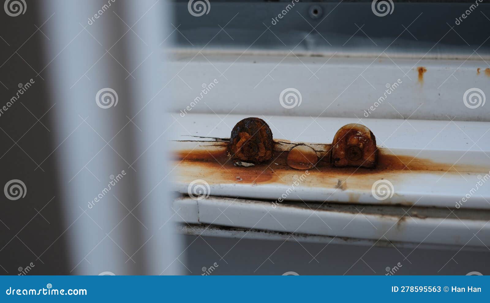 Rust on Window Sills Due To Leaking Rainwater Stock Image - Image of ...