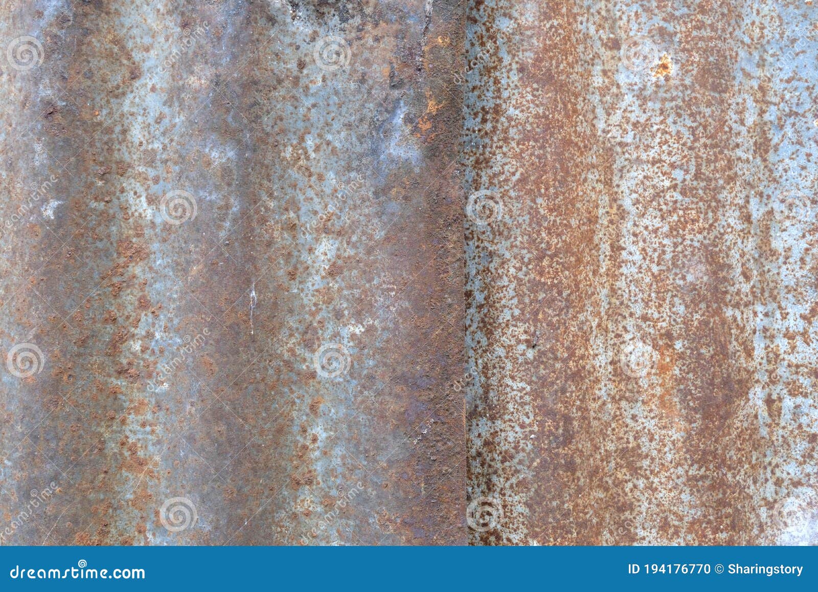Rust on zinc stock photo. Image of vintage, detail, wall - 194176770