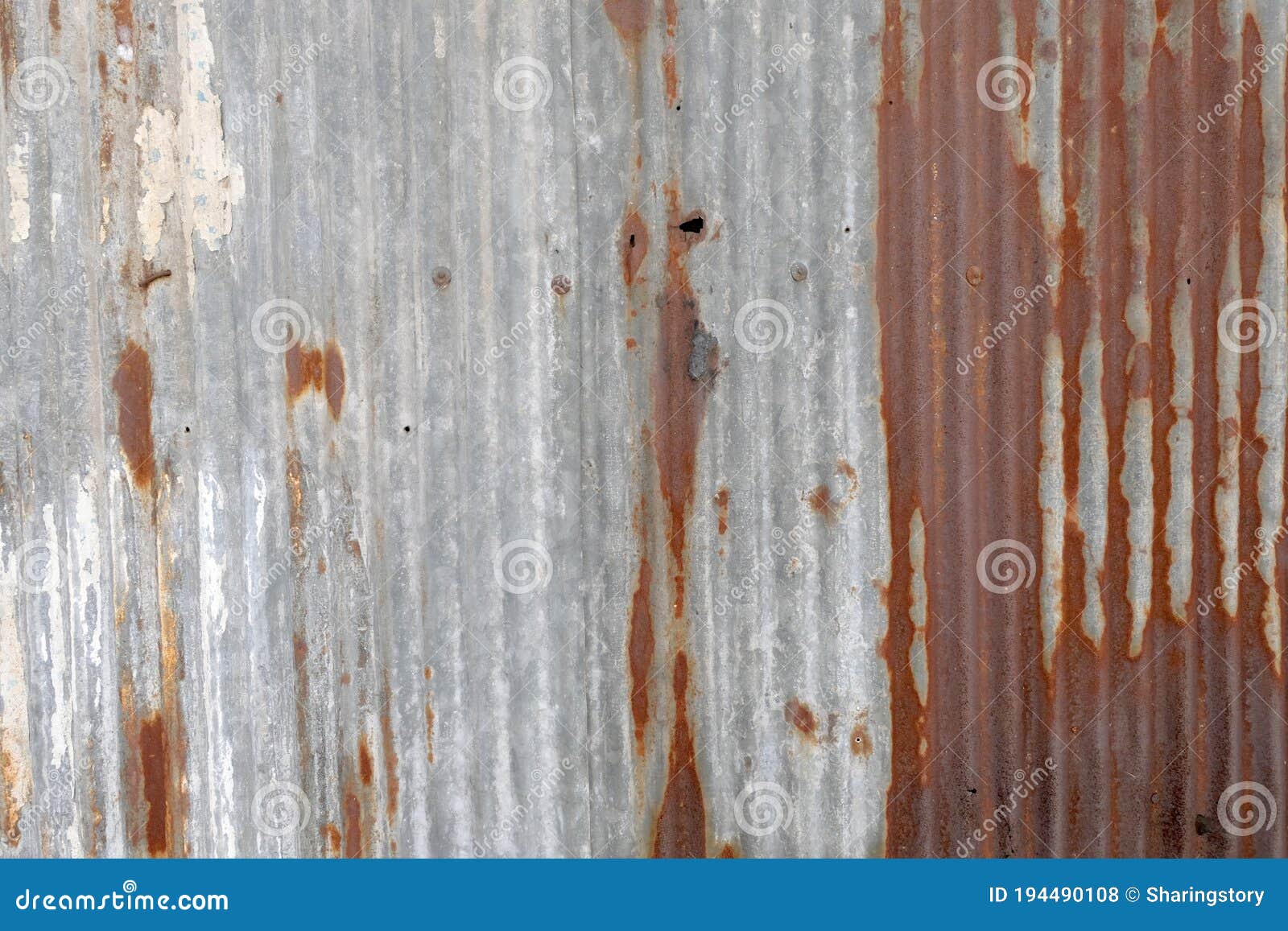 Rust on zinc stock photo. Image of industry, rust, rusty - 194490108
