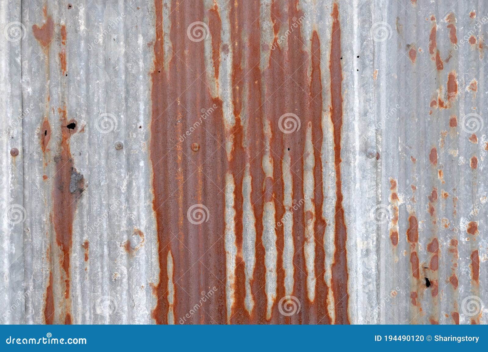 Rust on zinc stock photo. Image of iron, grunge, background - 194490120