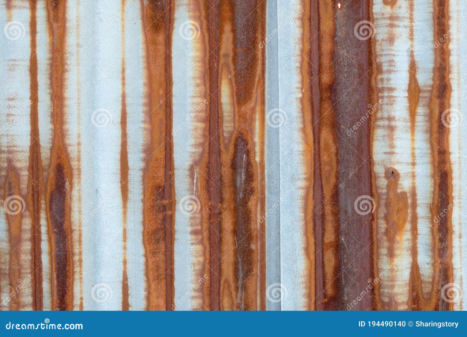 Rust on zinc stock photo. Image of metallic, industry - 194490140