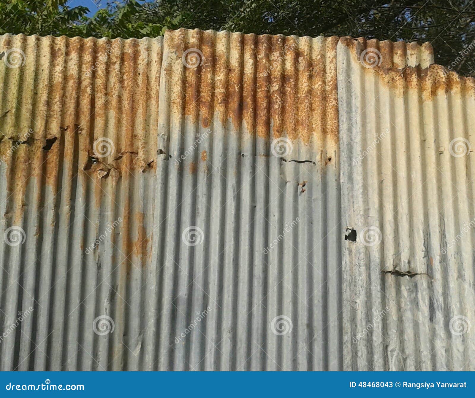 Rust zinc fence stock image. Image of wall, zinc, rust - 48468043