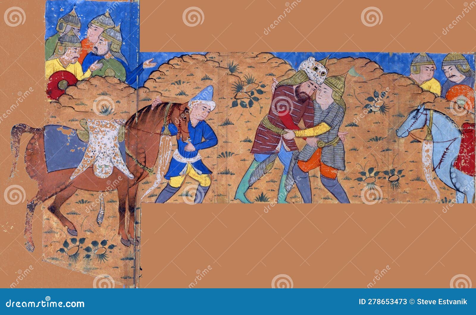 Rustam kills SuhrAB stock image. Image of suhrab, myth - 278653473