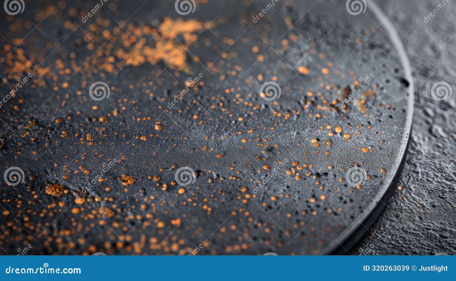 Rustcolored Specks Tered Across the Deep Grey Matte Surface of this ...