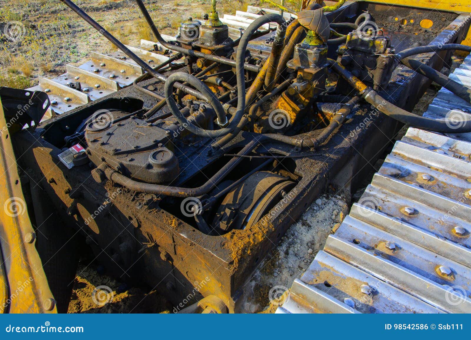 A Rusted and Abandoned Rusty Tractor. Dead Radioactive Zone Stock Photo ...