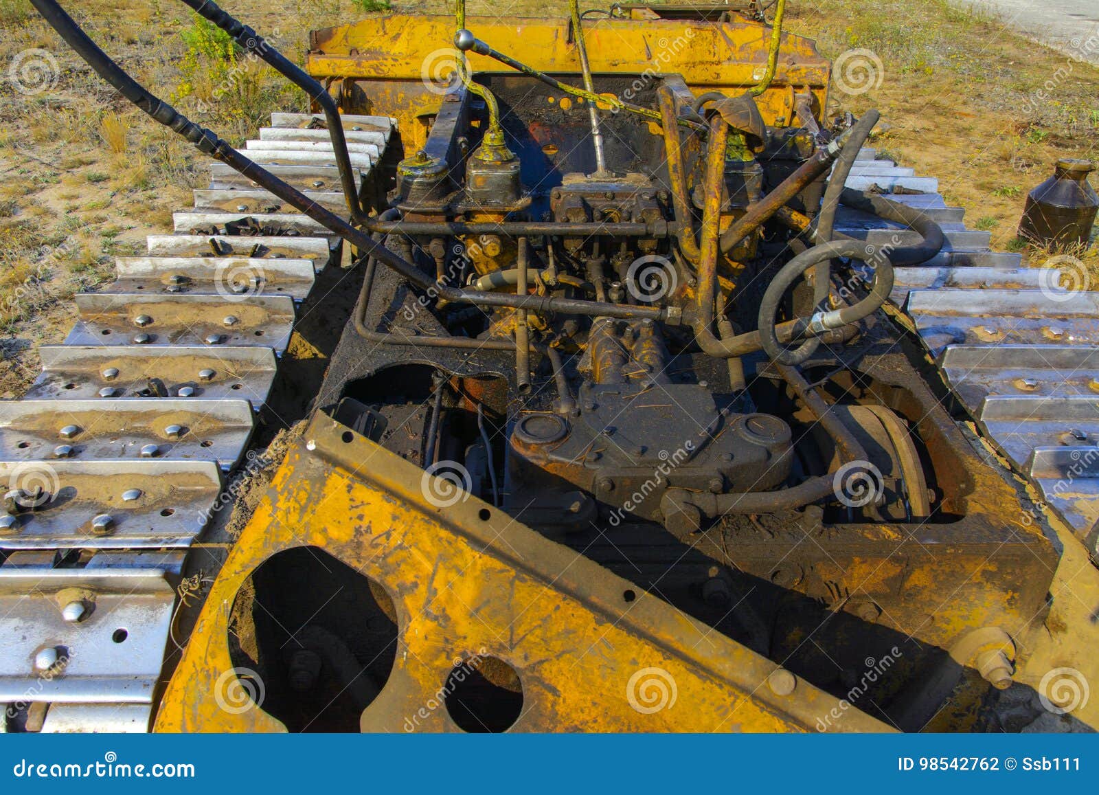 A Rusted and Abandoned Rusty Tractor. Dead Radioactive Zone Stock Photo ...