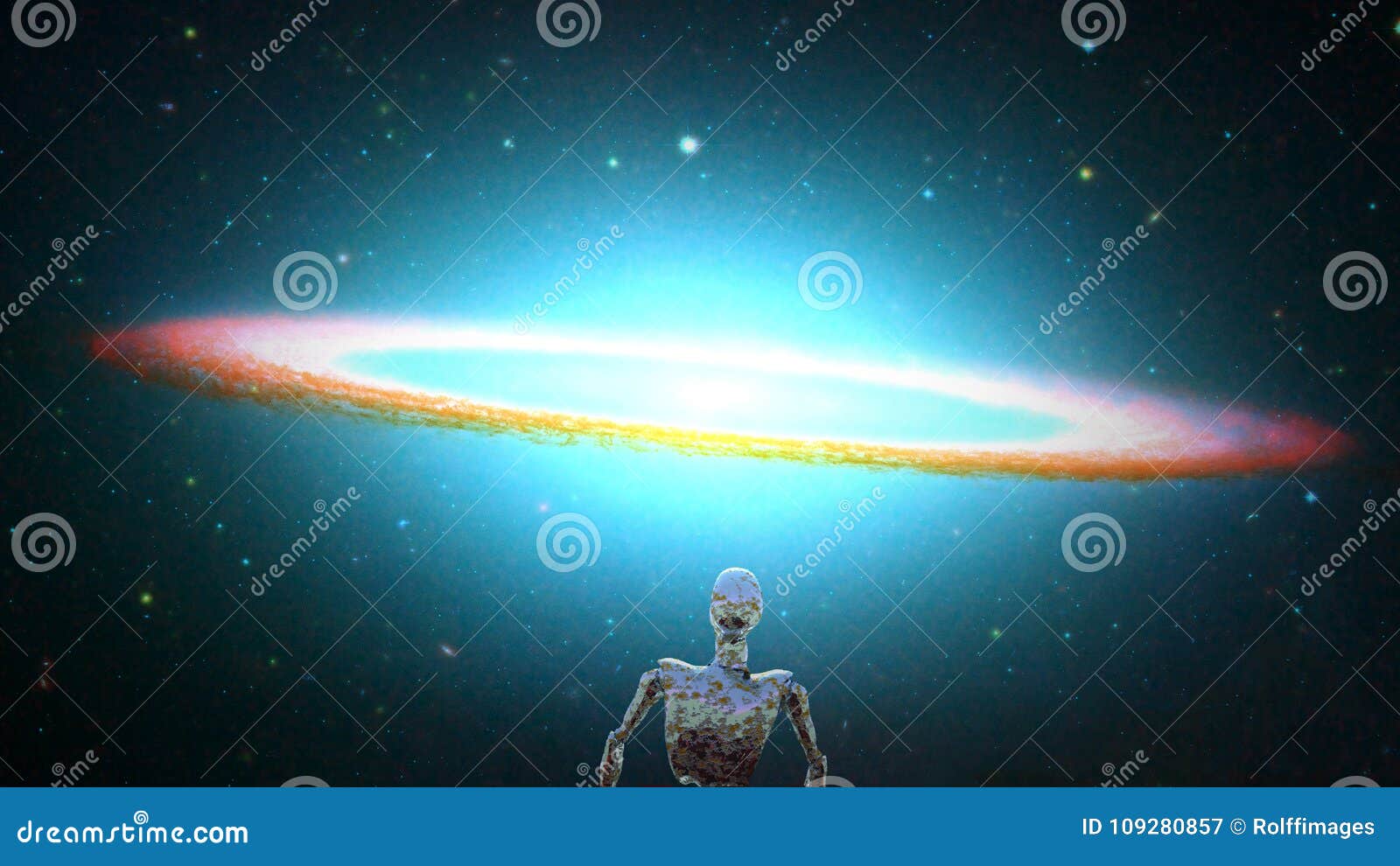 Alien Robot Warrior In Metropolis Cartoon Vector | CartoonDealer.com ...