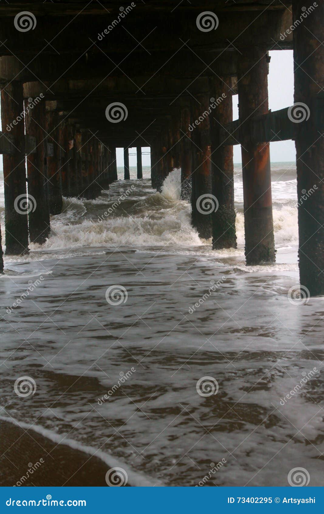 Rusted Beach Bridge stock image. Image of outdoors, peace - 73402295