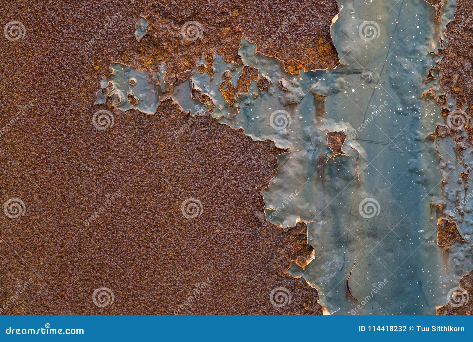 Rusted Blue Painted Metal Wall. Rusty Metal Background with Streaks of ...