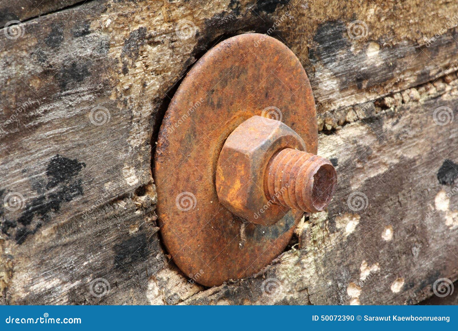 Rusted Bolt And Nut On Dirty Bare Concrete Floor. Royalty-Free Stock ...