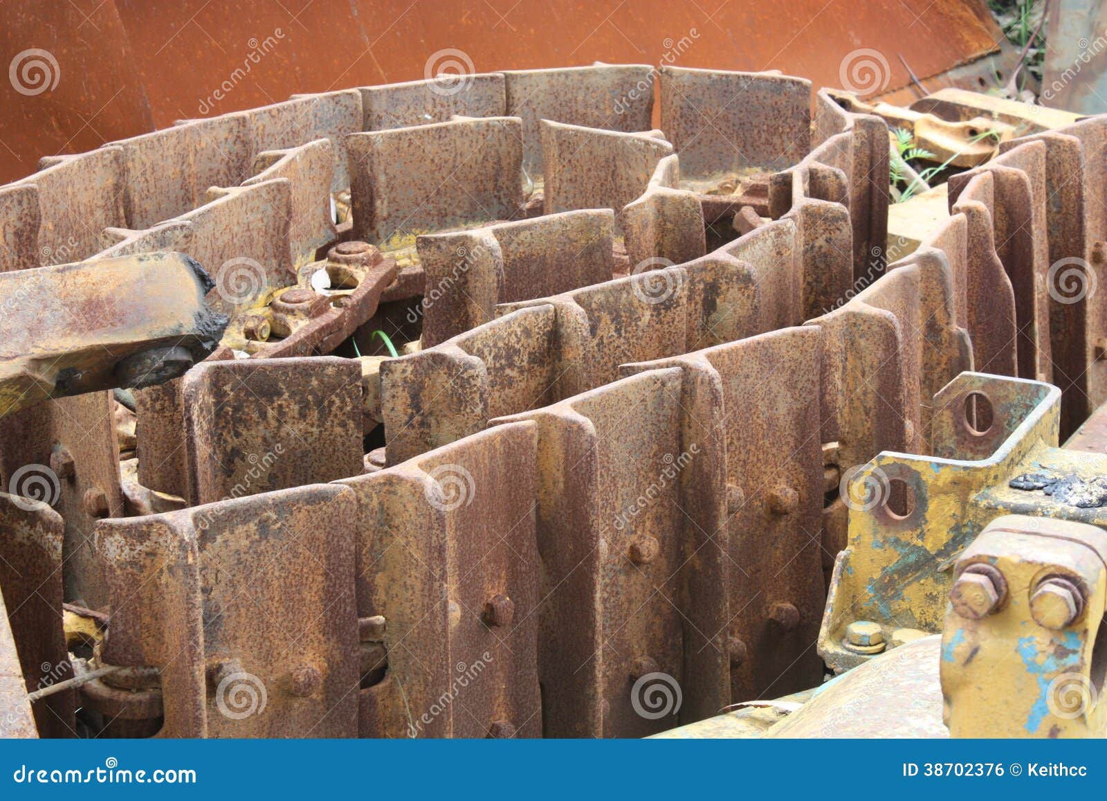Rusted Bulldozer tracks stock photo. Image of bronze - 38702376