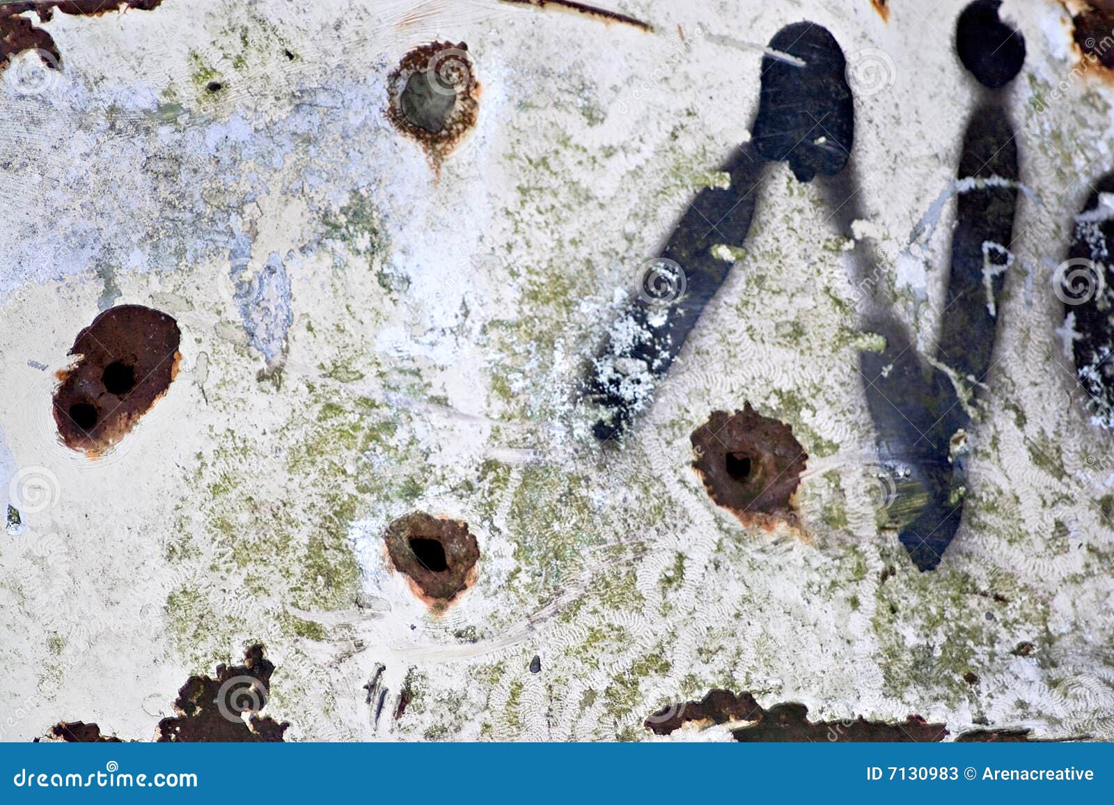 Rusted Bullet Holes stock image. Image of aged, chips - 7130983